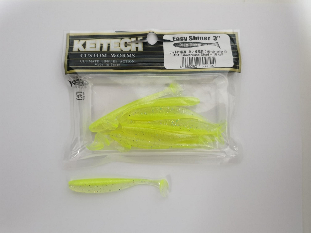 Keitech Easy Shiner Chartreuse Shad - Hengelsport W. van der Niet